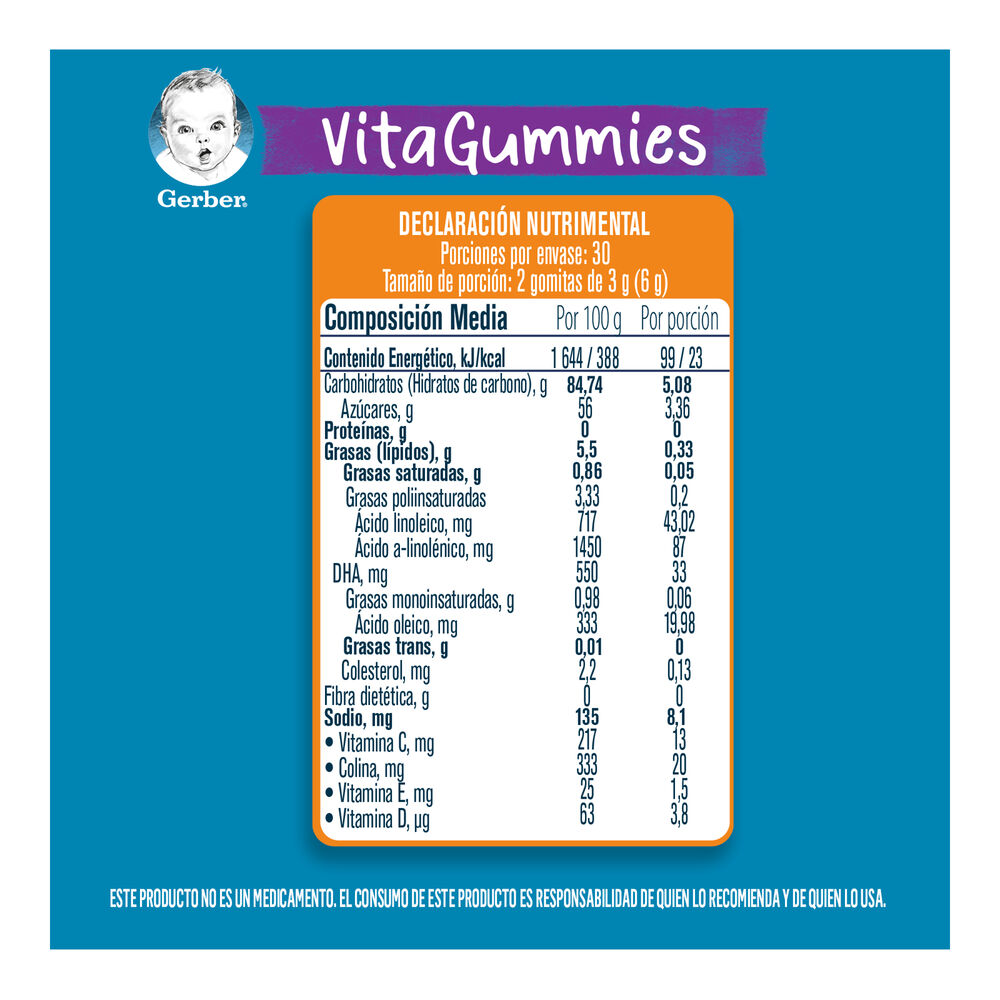 Gerber Vitagummies 180G 60 Gomitas