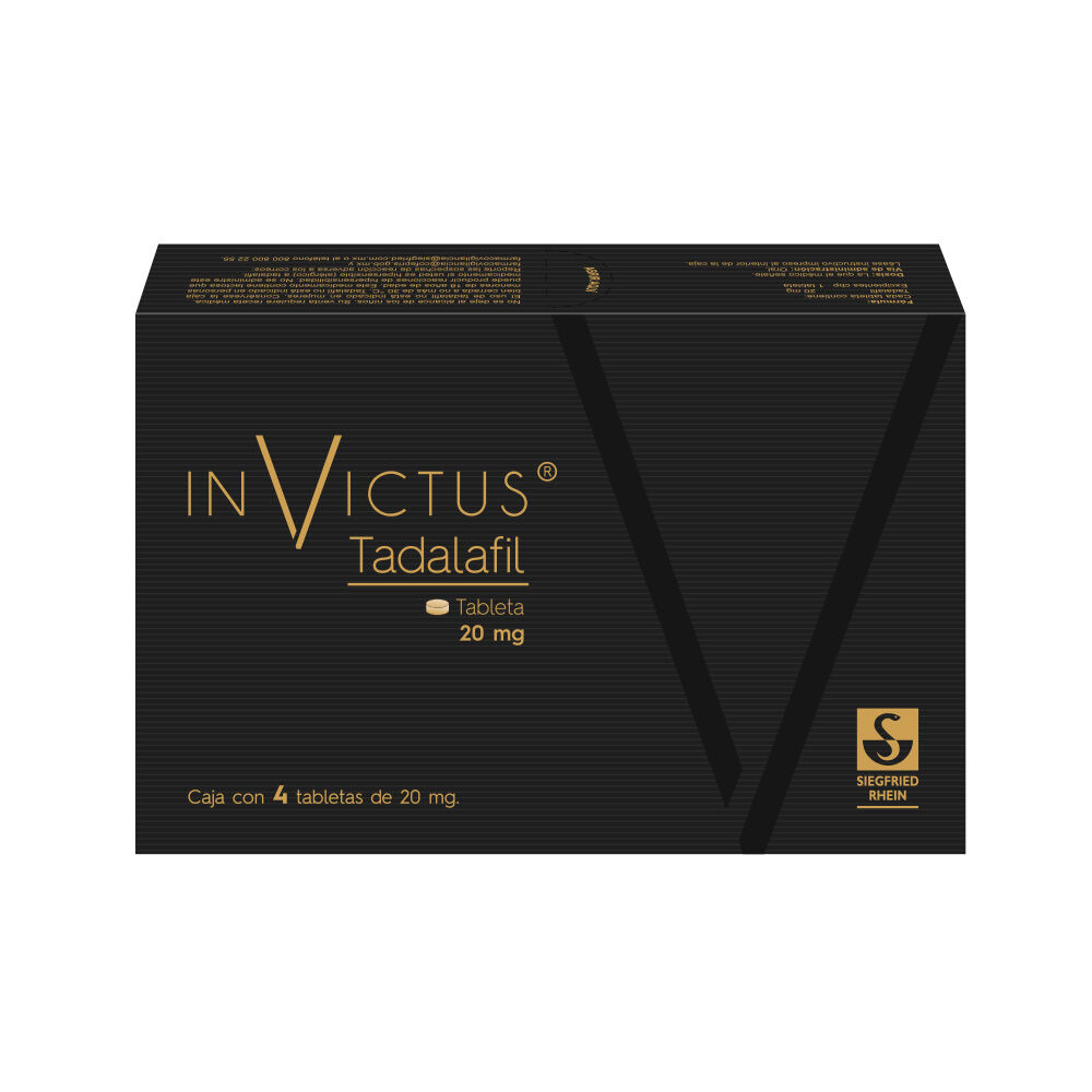 Invictus 20 mg - Caja con 4 tabletas (Tadalafil)