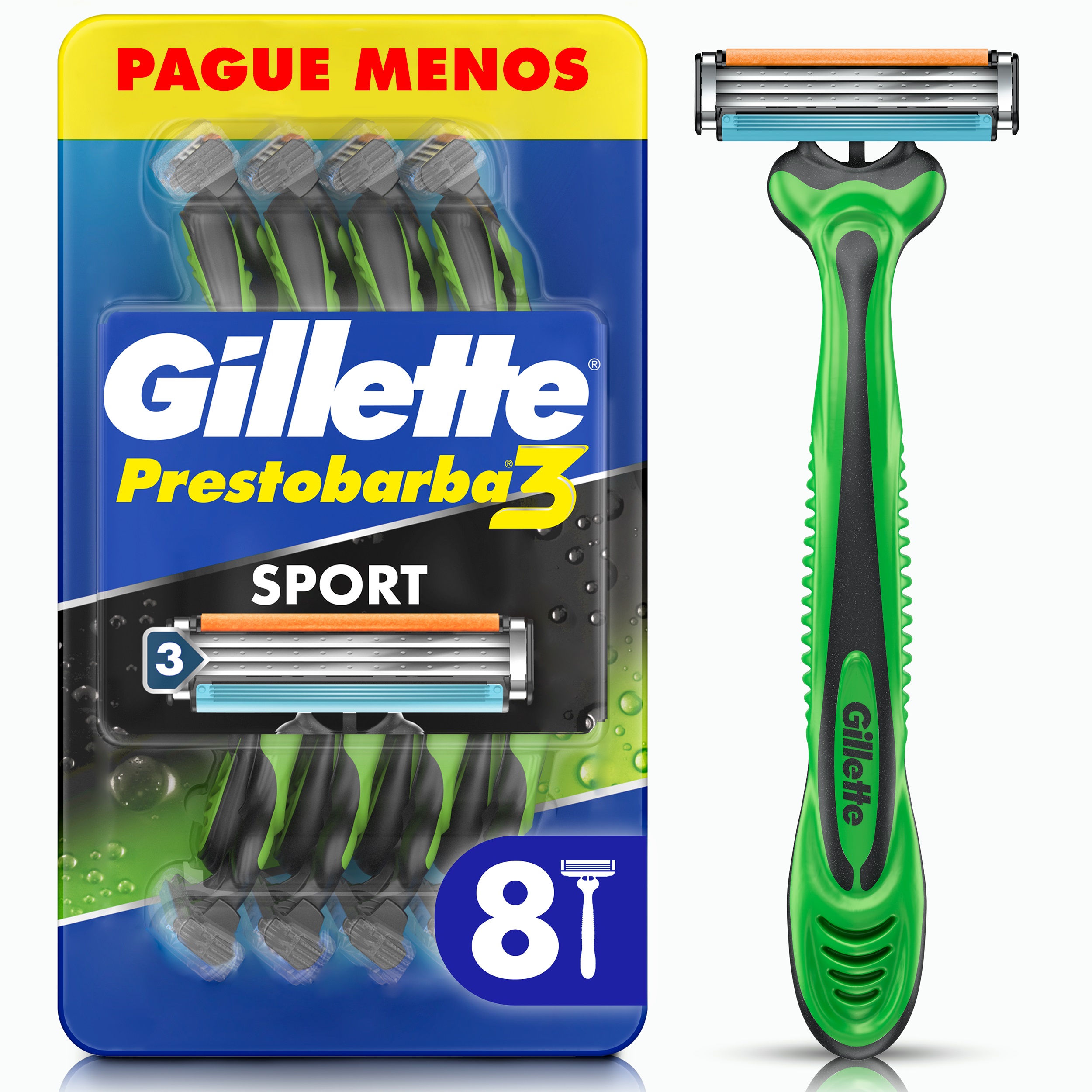 Gillette Prestobarba 3 Sport Body 8 Ct