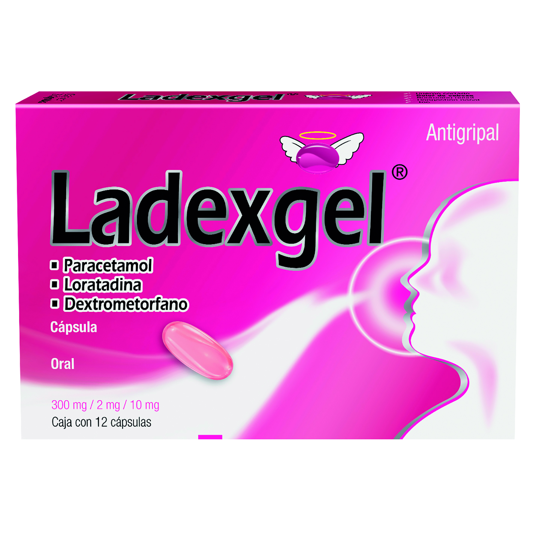 LADEXGEL C/12 CAPS (PARACETAMOL, LORATADINA, DEXTROMETORFANO)