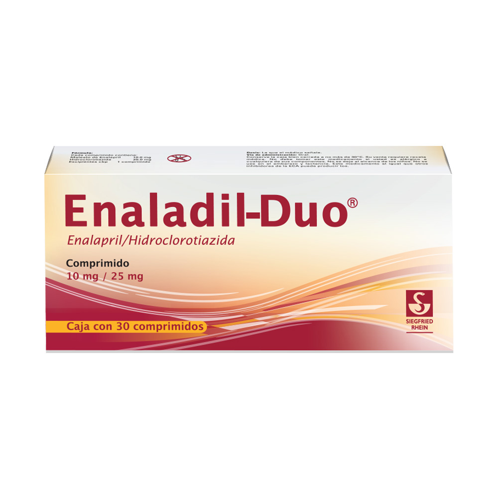 Enaladil Duo 10 Mg 25 Mg Caja Con 30 Comprimidos Enalapril Y