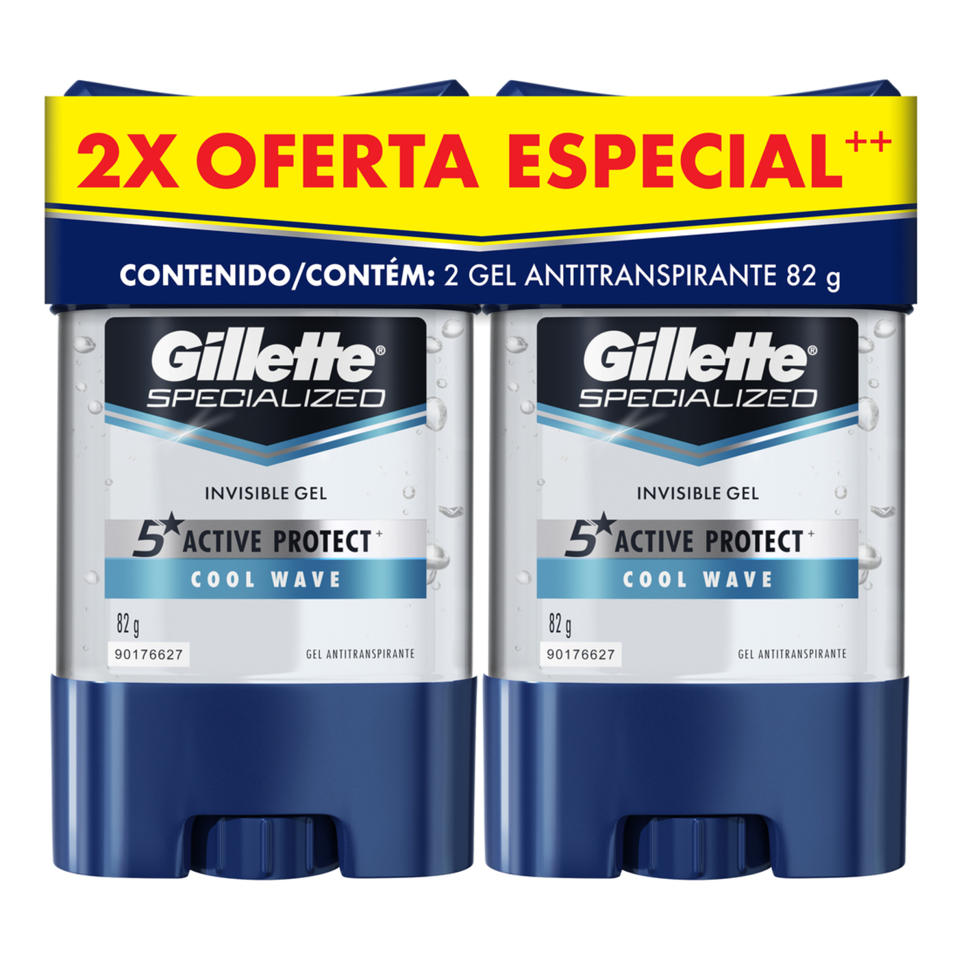 Gillette 2 Pack Clear Gel Cool Wave 82G