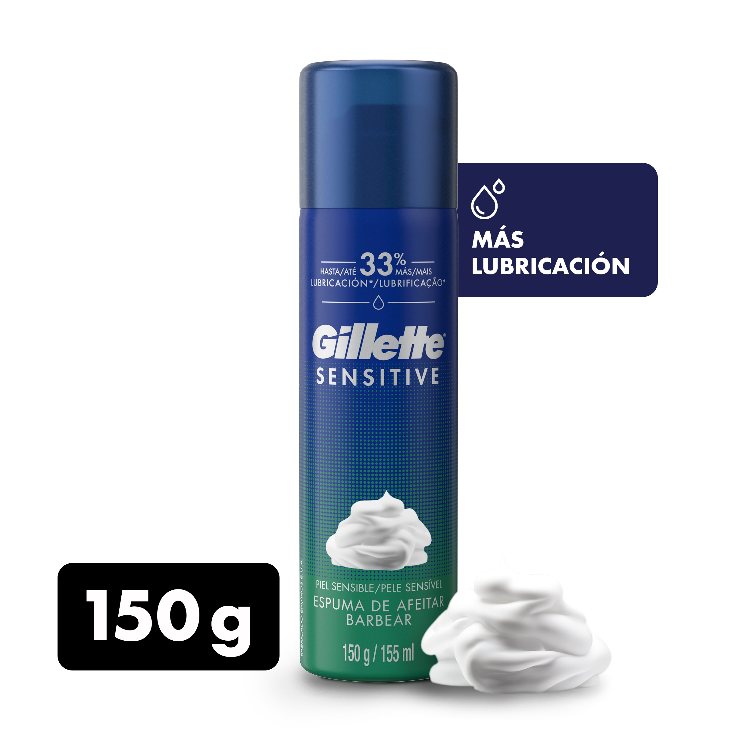Gillette Sensitive Espuma Afeitar 150G