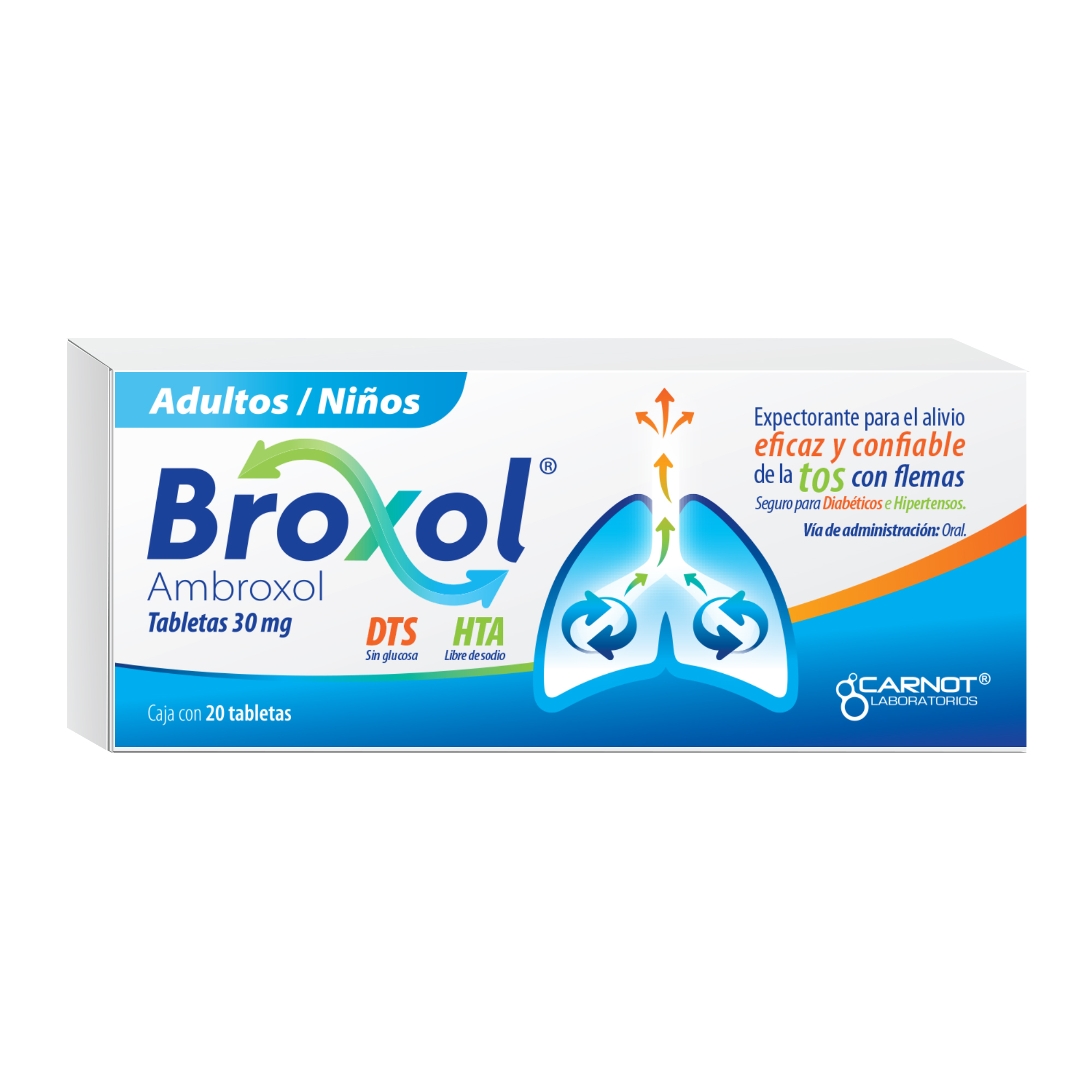 Broxol 30mg 20 tabs alivio rápido de la tos - Yza