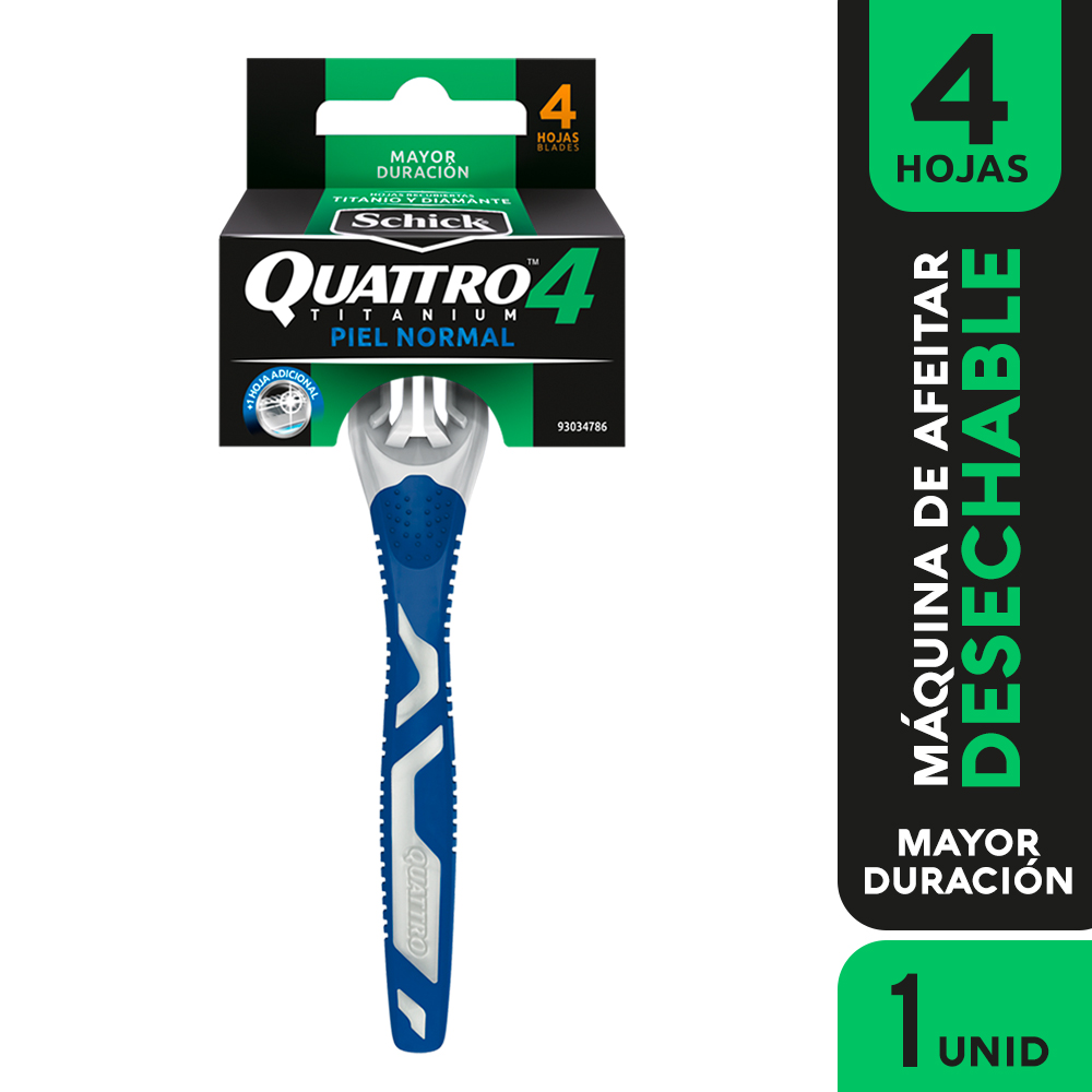 SCHICK RASTRILLO QUATTRO TITANIUM 1PZ | Farmacias YZA