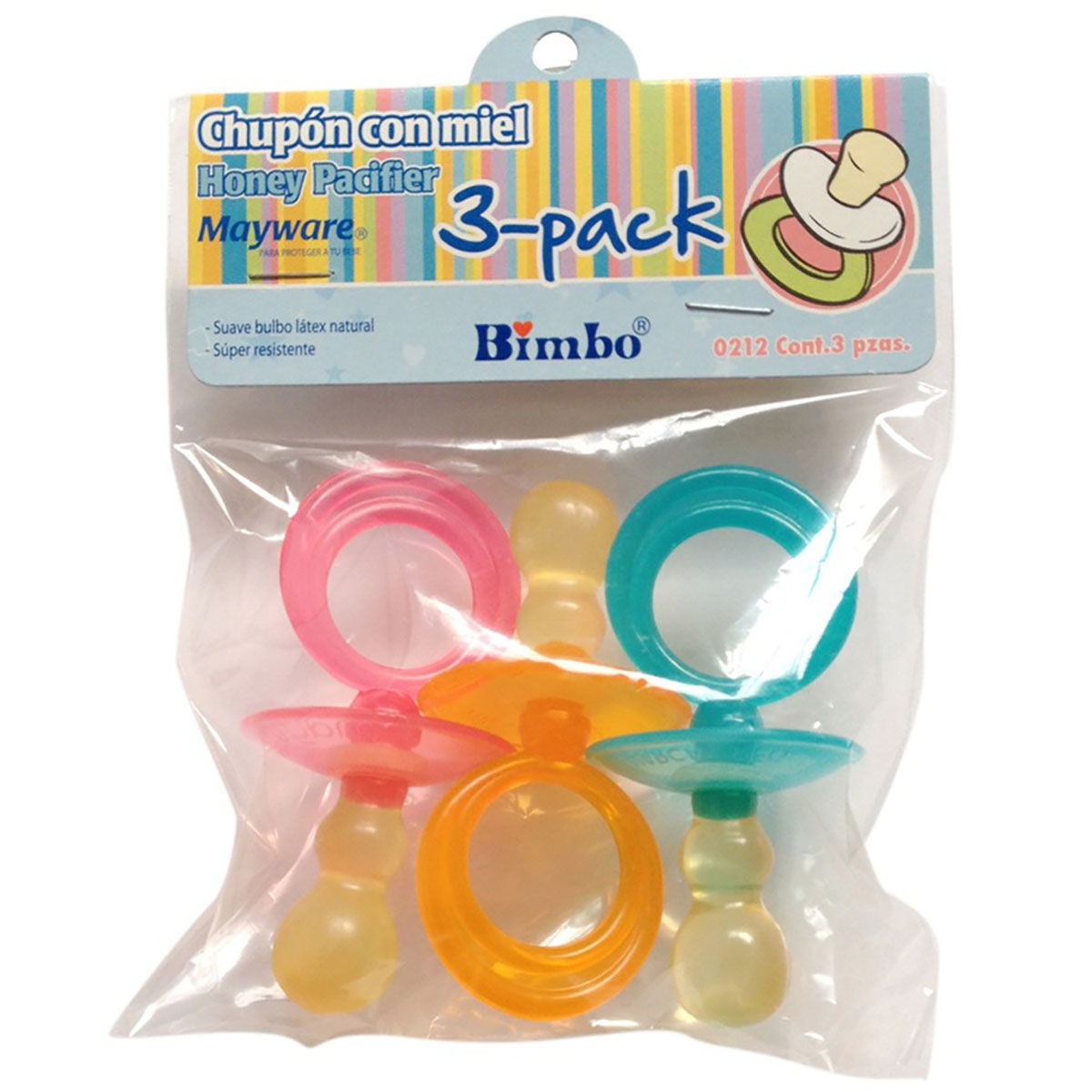 Bimbo Chupon Con Miel 3 Pzas