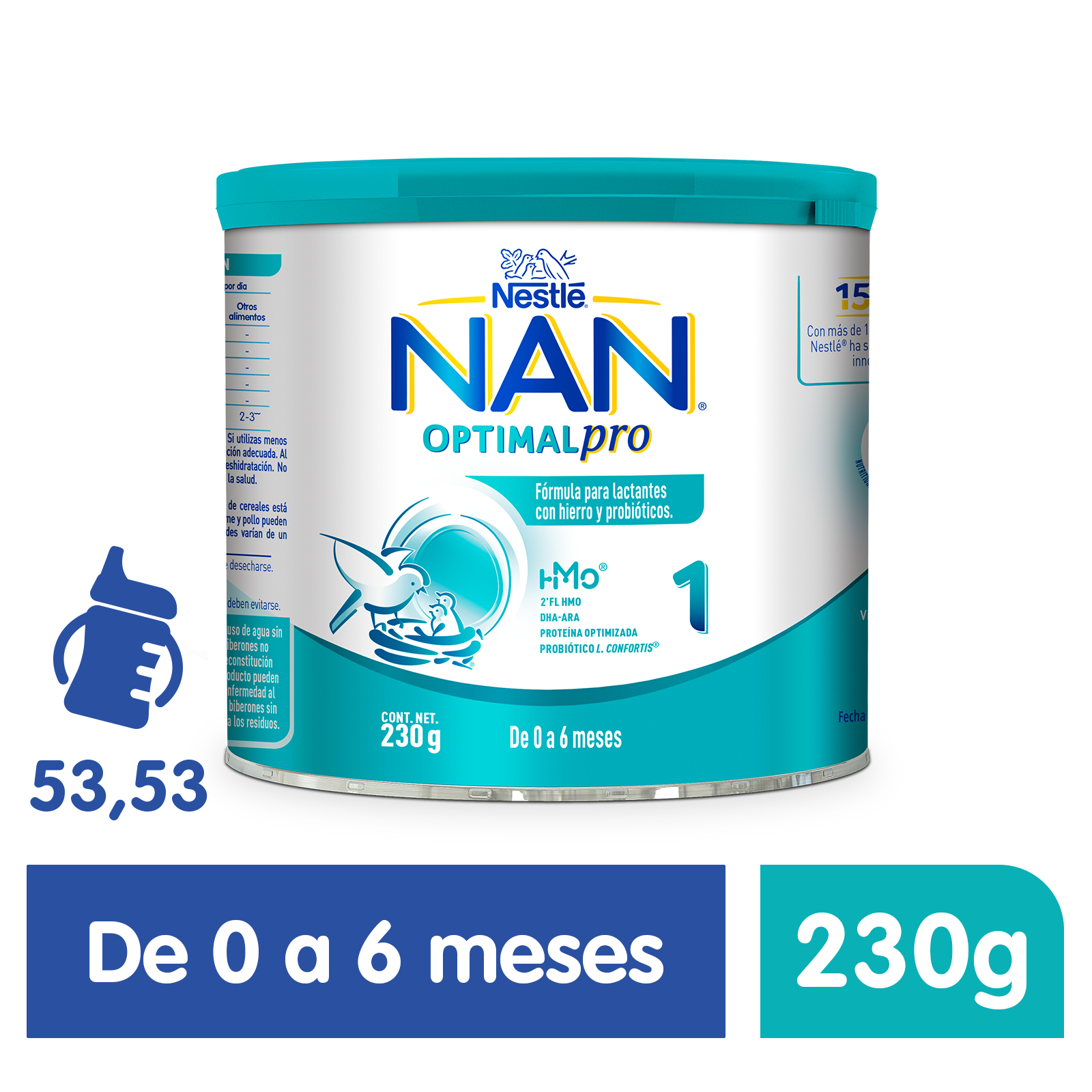 Fórmula para Lactantes NAN 1 Optimal Pro, 0 a 6 Meses, 230g