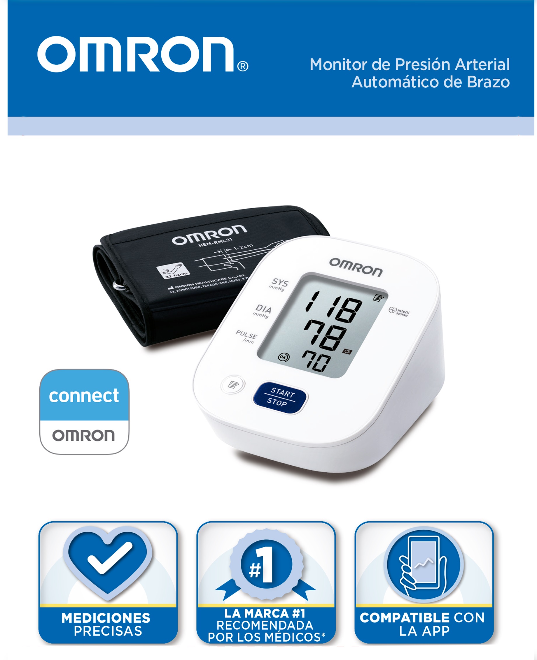 Omron Monitor De Presion Arterial 1 Pz
