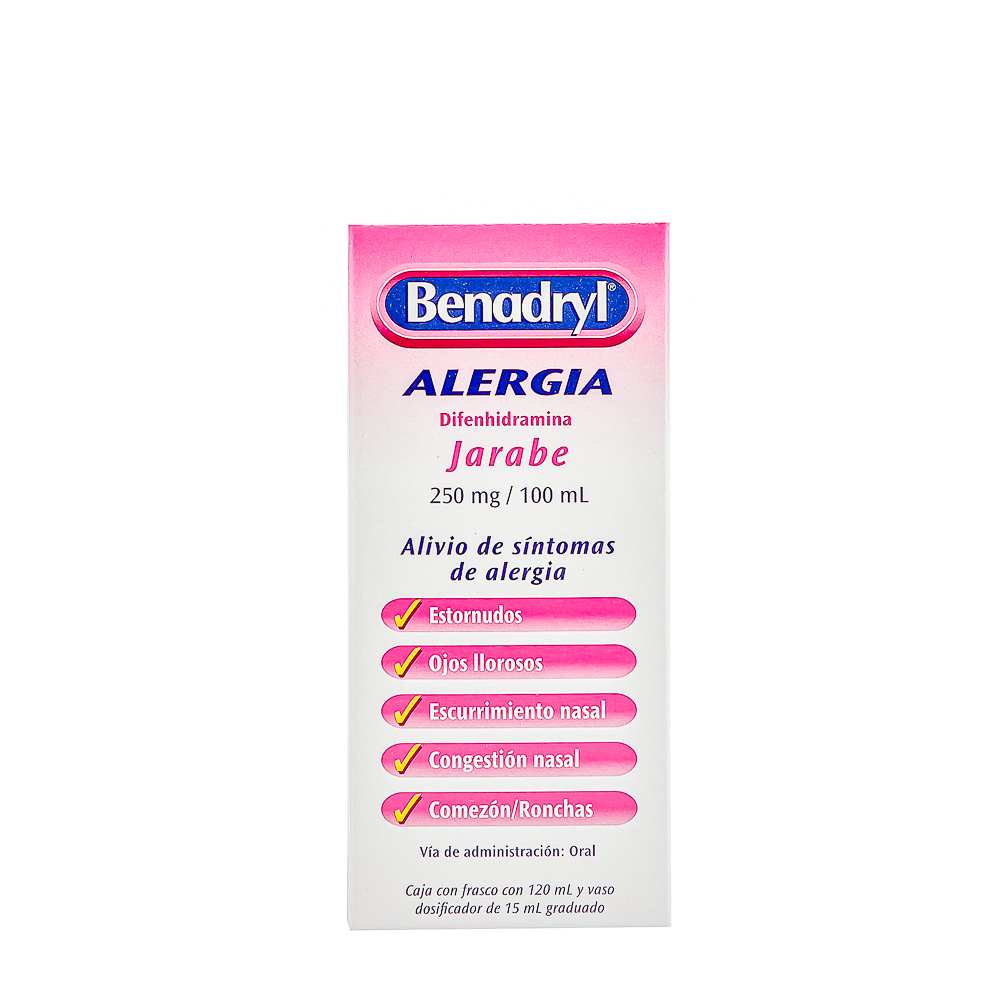 Jarabe Benadryl 0.25g 120ml - Yza