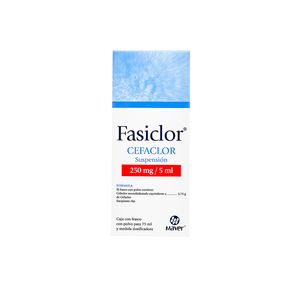 Fasiclor Cefaclor Suspensión 250 mg Frasco con 75 mL